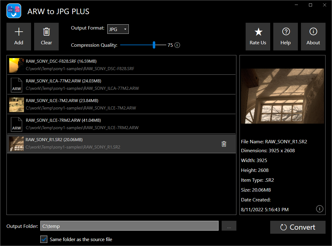 ARW To JPG PLUS Easthills Media